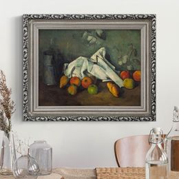 Bilderwelten Leinwandbild mit Barockrahmen Paul C&eacute;zanne - Milchkanne und &Auml;pfel