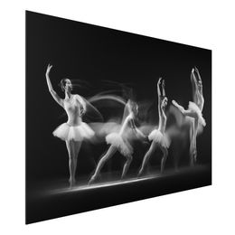 Alu-Dibond Schwarz-Wei&szlig; Ballerina Art Wave