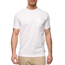 Rundhalsshirt INDICODE "INAndorra", Herren, Gr. L, wei&szlig; (sanftes wei&szlig;), Single Jersey, Obermaterial: 100% Baumwolle, unifarben, regular fit h&uuml;ftlang, Rundhals, Shirts Rundhalsshirt