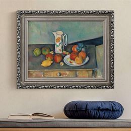 Gerahmtes Leinwandbild Paul C&eacute;zanne - Stillleben Milchkrug