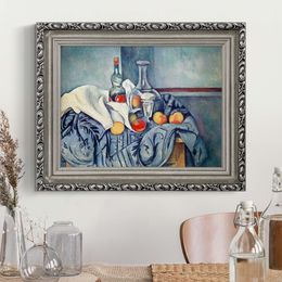 Bilderwelten Leinwandbild mit Barockrahmen Paul C&eacute;zanne - Stillleben Pfirsiche