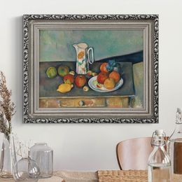 Bilderwelten Leinwandbild mit Barockrahmen Paul C&eacute;zanne - Stillleben Milchkrug