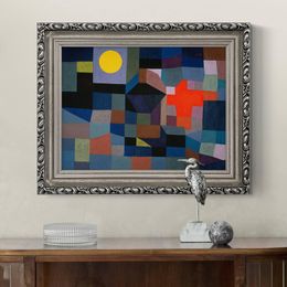 Gerahmtes Leinwandbild Paul Klee - Feuer bei Vollmond