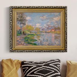 Bilderwelten Bild mit Barockrahmen Antik originell modern Barock pastell - Claude Monet - Seine - Frankreich Wohnzimmer Schlafzimmer