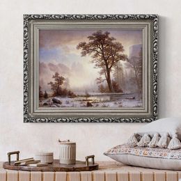 Bilderwelten Leinwandbild mit Barockrahmen Albert Bierstadt - Yosemite Valley bei Schneefall