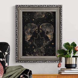 Bilderwelten Leinwandbild mit Barockrahmen Zwilling Sternzeichen II