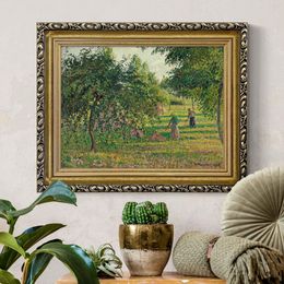 Bilderwelten Bild mit Barockrahmen Antik Wald modern Barock gr&uuml;n - Camille Pissarro - Apfelb&auml;ume - B&auml;ume Wohnzimmer Schlafzimmer