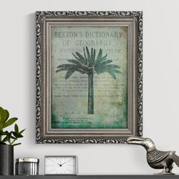Bilderwelten Leinwandbild mit Barockrahmen Vintage Collage - Antike Palme