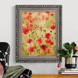 Bilderwelten Leinwandbild mit Barockrahmen Summer Poppies