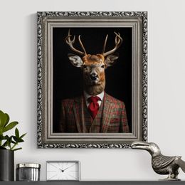 Bilderwelten Leinwandbild mit Barockrahmen Wild im Anzug