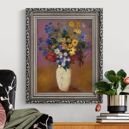 Bilderwelten Leinwandbild mit Barockrahmen Odilon Redon - Blumen in einer Vase