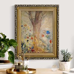 Bilderwelten Bild mit Barockrahmen Antik originell modern Barock beige - Odilon Redon - Der Buddha - Buddha Wohnzimmer Schlafzimmer