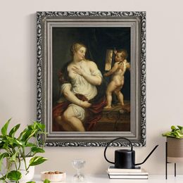 Gerahmtes Leinwandbild Peter Paul Rubens - Venus und Cupido