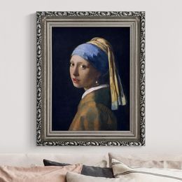 Bilderwelten Leinwandbild mit Barockrahmen Jan Vermeer van Delft - Das M&auml;dchen mit dem Perlenohrgeh&auml;nge