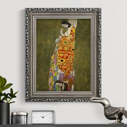 Bilderwelten Bild mit Barockrahmen Antik originell modern Barock gold - Gustav Klimt - Die Hoffnung II - edle Optik Wohnzimmer Schlafzimmer