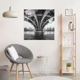 Glasbild Schwarz-Wei&szlig; Under The Iron Bridge
