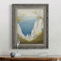 Bilderwelten Leinwandbild mit Barockrahmen Caspar David Friedrich - Kreidefelsen auf R&uuml;gen