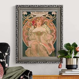 Bilderwelten Leinwandbild mit Barockrahmen Alfons Mucha - Plakat f&uuml;r F. Champenois