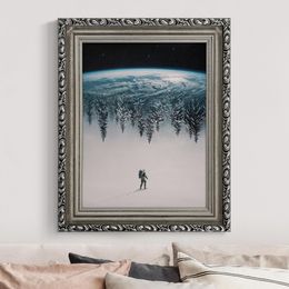 Bilderwelten Leinwandbild mit Barockrahmen Enkel Dika - Kosmischer Winter