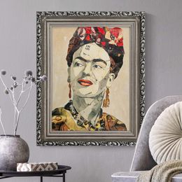 Gerahmtes Leinwandbild Frida Kahlo - Collage No.2