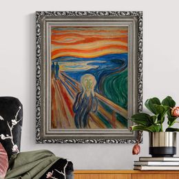 Bilderwelten Leinwandbild mit Barockrahmen Edvard Munch - Der Schrei