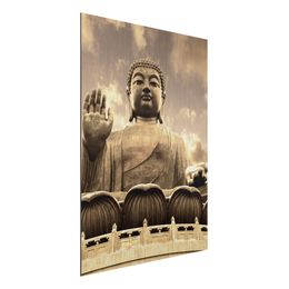 Alu-Dibond Spirituell Gro&szlig;er Buddha Sepia