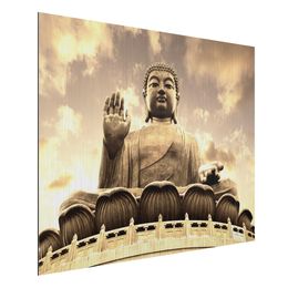 Alu-Dibond Spirituell Gro&szlig;er Buddha Sepia