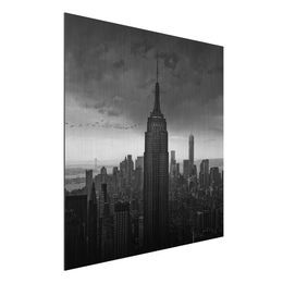 Alu-Dibond Schwarz-Wei&szlig; New York Rockefeller View