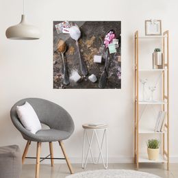 Glasbild K&uuml;che Vintage L&ouml;ffel mit Zucker