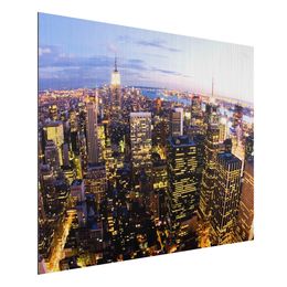 Alu-Dibond Architekur & Skyline New York Skyline bei Nacht