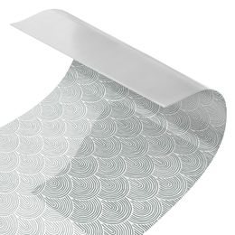 Bilderwelten Wandverkleidung Bad Abstrakt fugenlose Badr&uuml;ckwand t&uuml;rkis - Boho Bogen Muster Eucalyptus - wasserfest Wandpaneel statt Fliesen