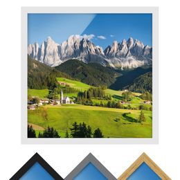 Natur & Landschaft Bild mit Rahmen Geislerspitzen in S&uuml;dtirol