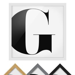 Spruch Bild mit Rahmen Antiqua Letter G