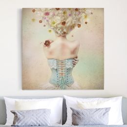 Leinwandbild Akt & Erotik M&auml;dchen aus dem Blumengarten