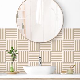 Wandverkleidung Bad Fliesen mit Streifen Beige