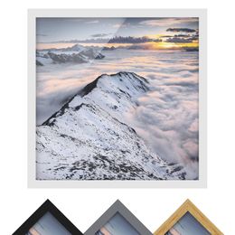 Natur & Landschaft Bild mit Rahmen Blick &uuml;ber Wolken und Berge