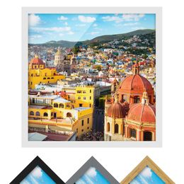 Architektur & Skyline Bild mit Rahmen Bunte H&auml;user Guanajuato