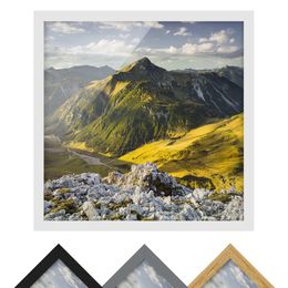 Natur & Landschaft Bild mit Rahmen Berge und Tal der Lechtaler Alpen in Tirol