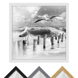 Strand Bild mit Rahmen No.YK3 Absolut Sylt II
