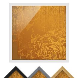 Muster & Textur Bild mit Rahmen Goldene Flora