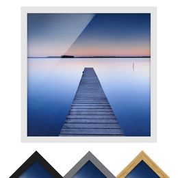 Strand Bild mit Rahmen Flusssteg bei Sonnenuntergang