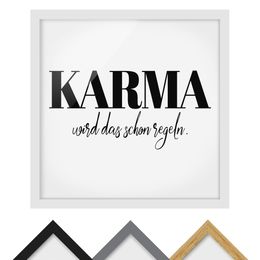 Spruch Bild mit Rahmen Karma wird das schon regeln