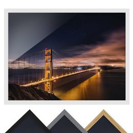 Architektur & Skyline Bild mit Rahmen Golden Gate to Stars