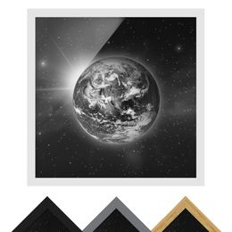 Schwarz-Wei&szlig; Bild mit Rahmen Weltall II