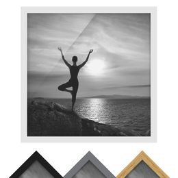 Schwarz-Wei&szlig; Bild mit Rahmen Yoga schwarz weiss