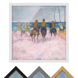Kunstdruck mit Rahmen Paul Gauguin - Reiter am Strand