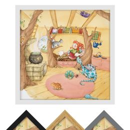 Kinderzimmer Bild mit Rahmen Frida erz&auml;hlt vom Hexentreffen