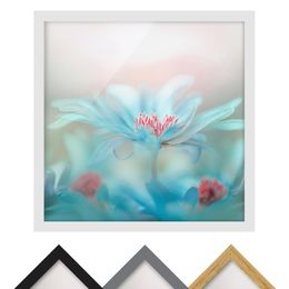 Blumen Bild mit Rahmen Zarte Bl&uuml;ten in Pastell