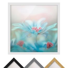 Blumen Bild mit Rahmen Zarte Bl&uuml;ten in Pastell