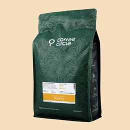 Coffee Circle Toleyo Kaffee, 1kg ganze Bohne, Arabica aus Brasilien, Indonesien und Laos, kräftiger Kaffee, Noten von Kakao & Muskatnuss